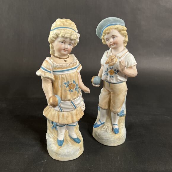 Heubach | Accents | Antique Heubach Figurinesbisque Porcelain Boygirl ...